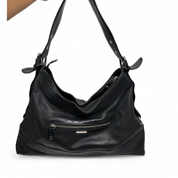 Via Spiga | Bags | Via Spiga Black Leather Shoulder | Poshmark